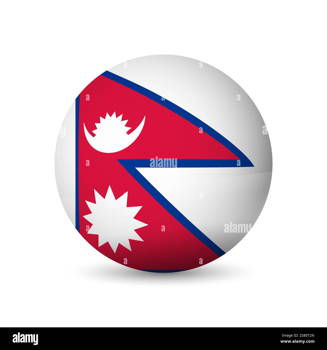 Nepal flag - 3D sphere in colours of flag representing a country ...