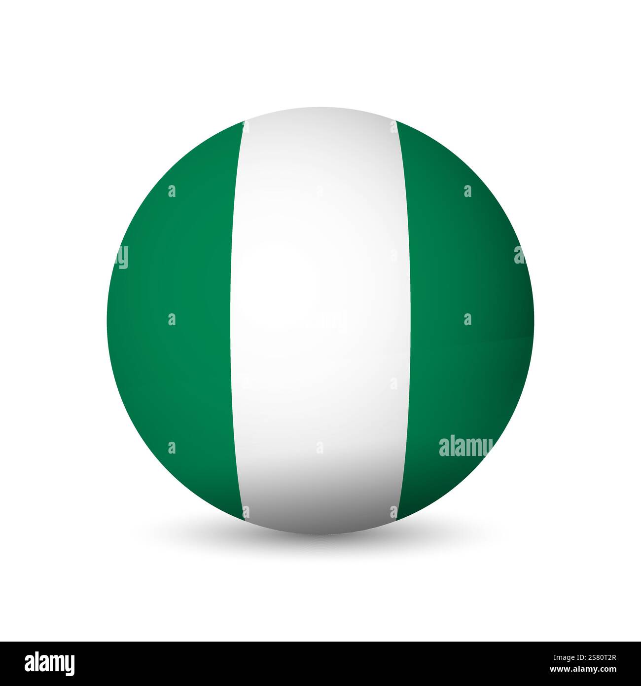 Nigeria flag - 3D sphere in colours of flag representing a country ...