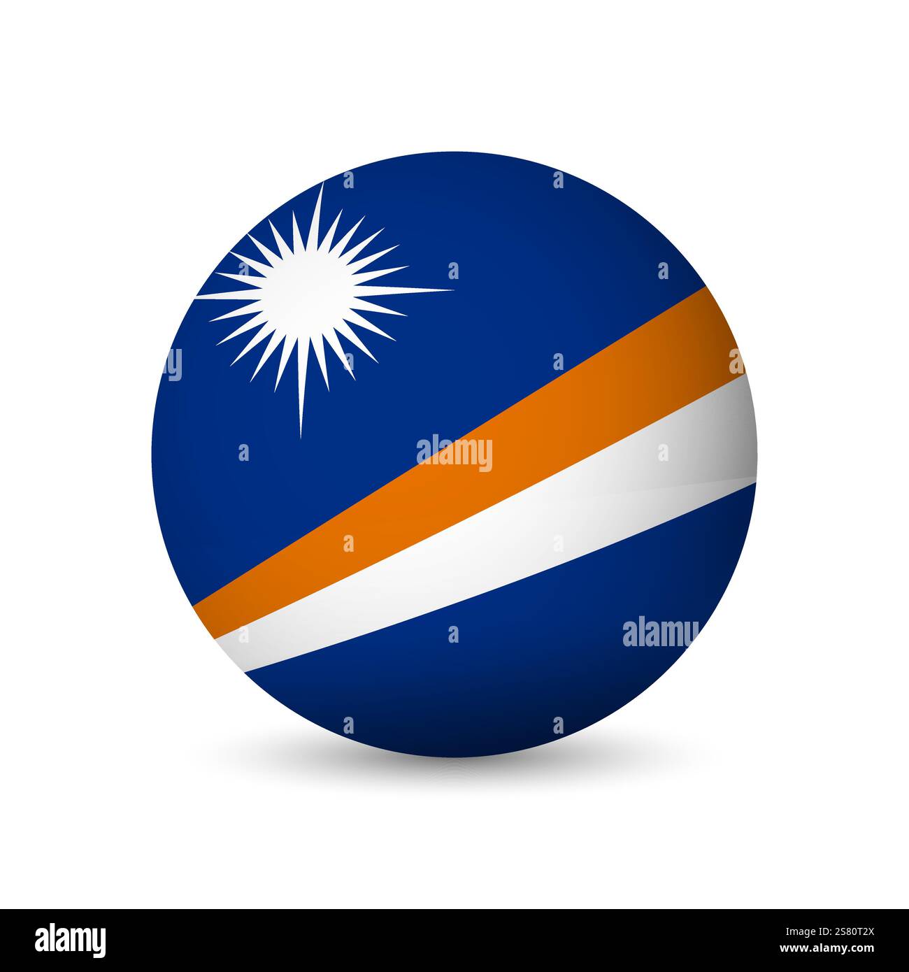 Marshall Islands flag - 3D sphere in colours of flag representing a ...