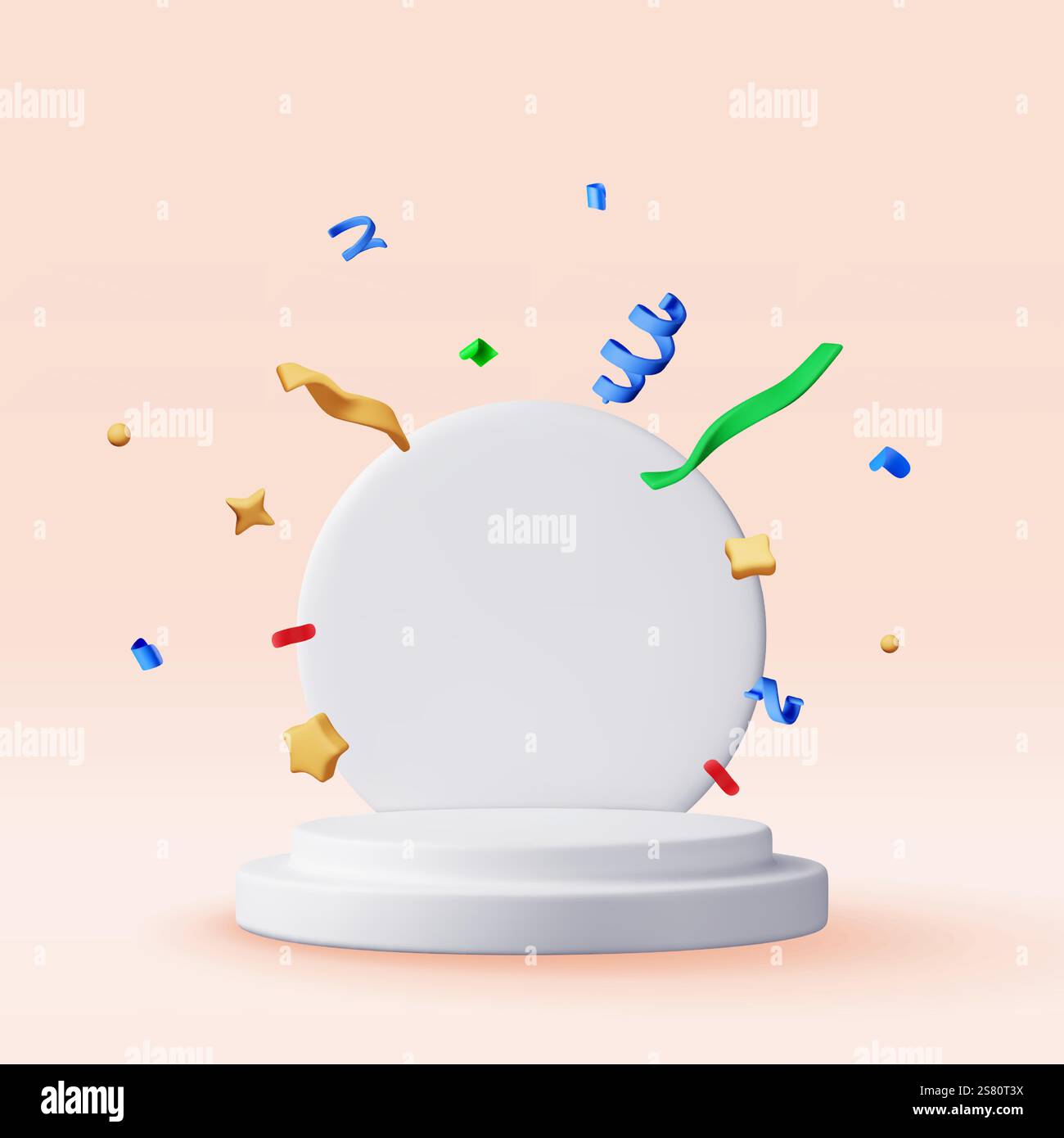 3D white podium with confetti isolated Stock Vector Image & Art - Alamy