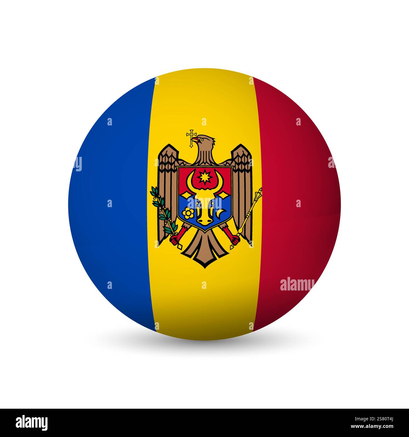 Moldova flag - 3D sphere in colours of flag representing a country ...