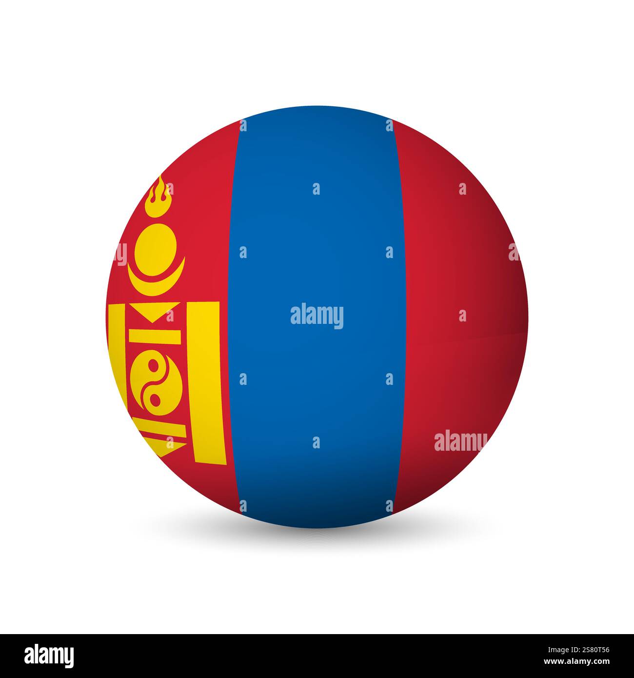 Mongolia flag - 3D sphere in colours of flag representing a country ...
