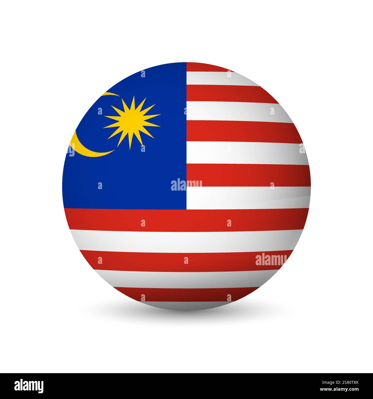 Malaysia flag - 3D sphere in colours of flag representing a country ...