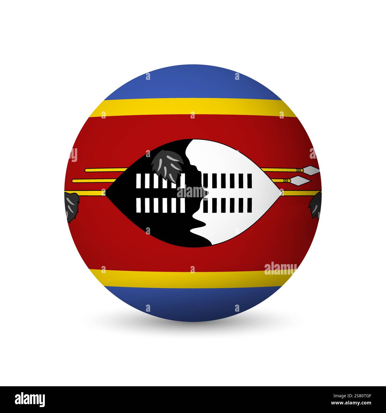 Eswatini flag - 3D sphere in colours of flag representing a country cultural identity and ...