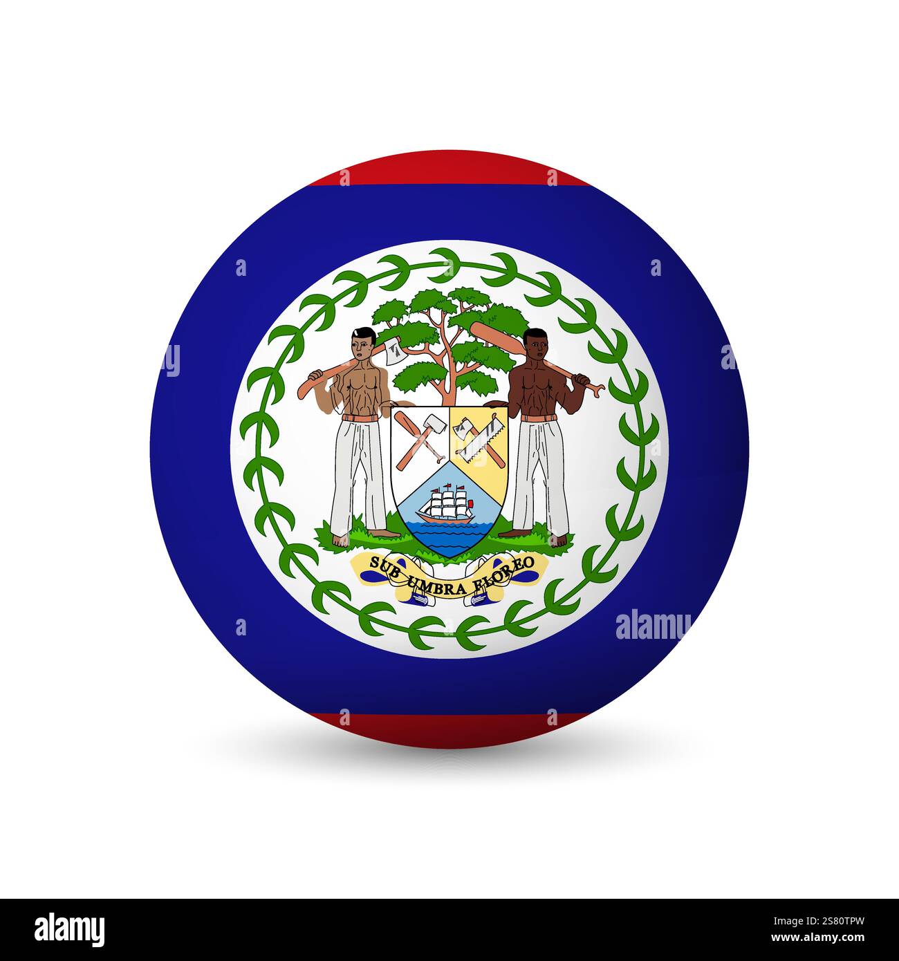 Belize flag - 3D sphere in colours of flag representing a country ...
