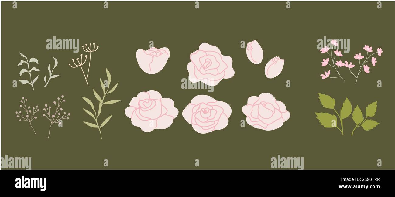 Delicate designs of leaves Stock Vector Images - Alamy