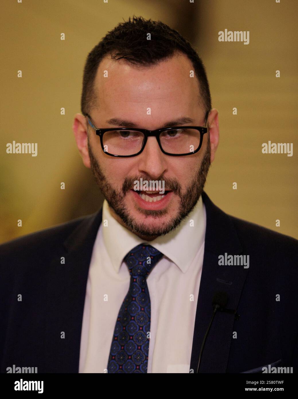 TUV MLA Timothy Gaston in the Great Hall of Parliament Buildings at ...