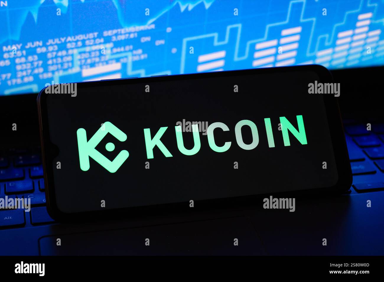 In this photo illustration, the KuCoin logo is seen displayed on a ...
