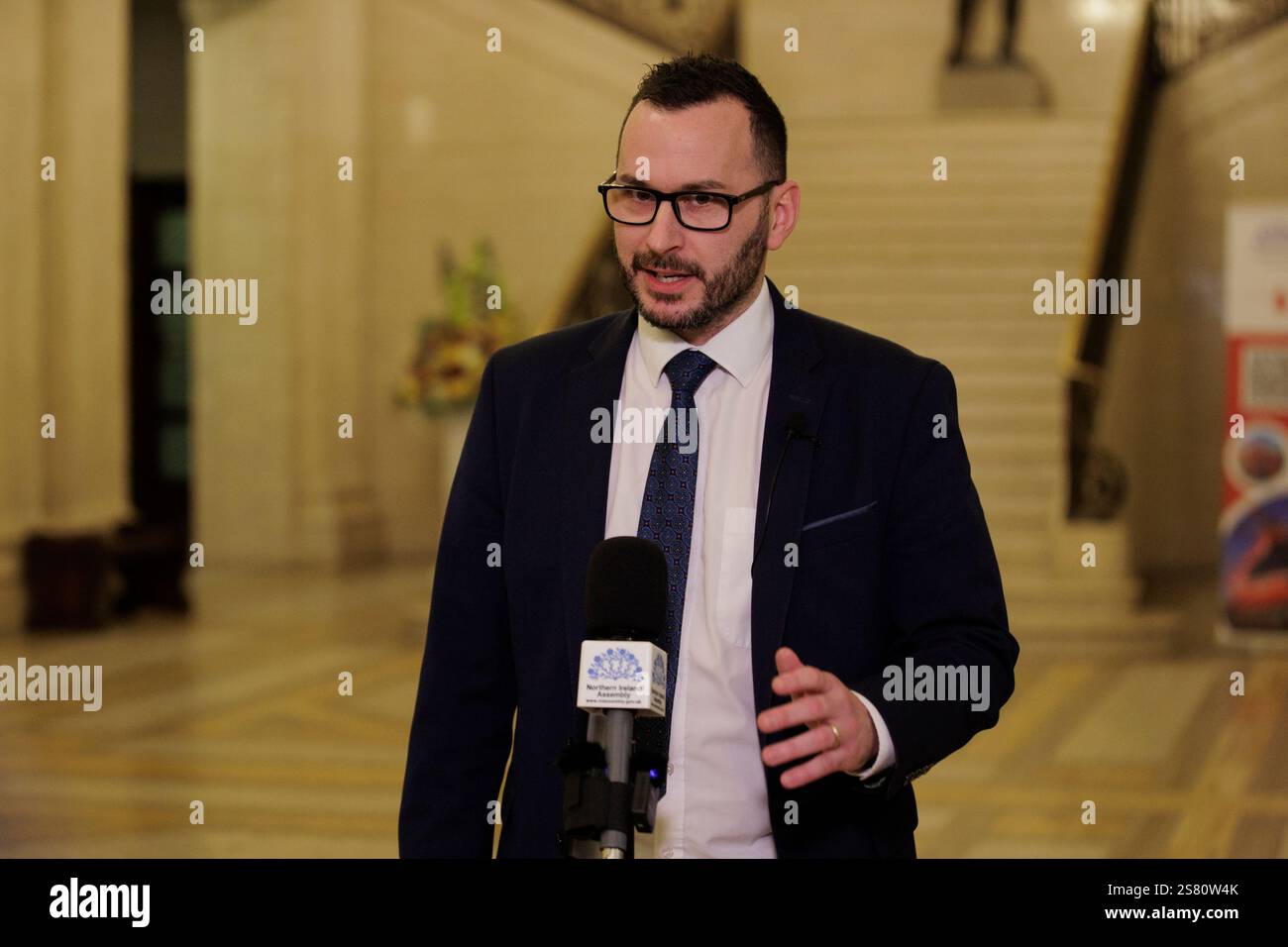 TUV MLA Timothy Gaston in the Great Hall of Parliament Buildings at ...