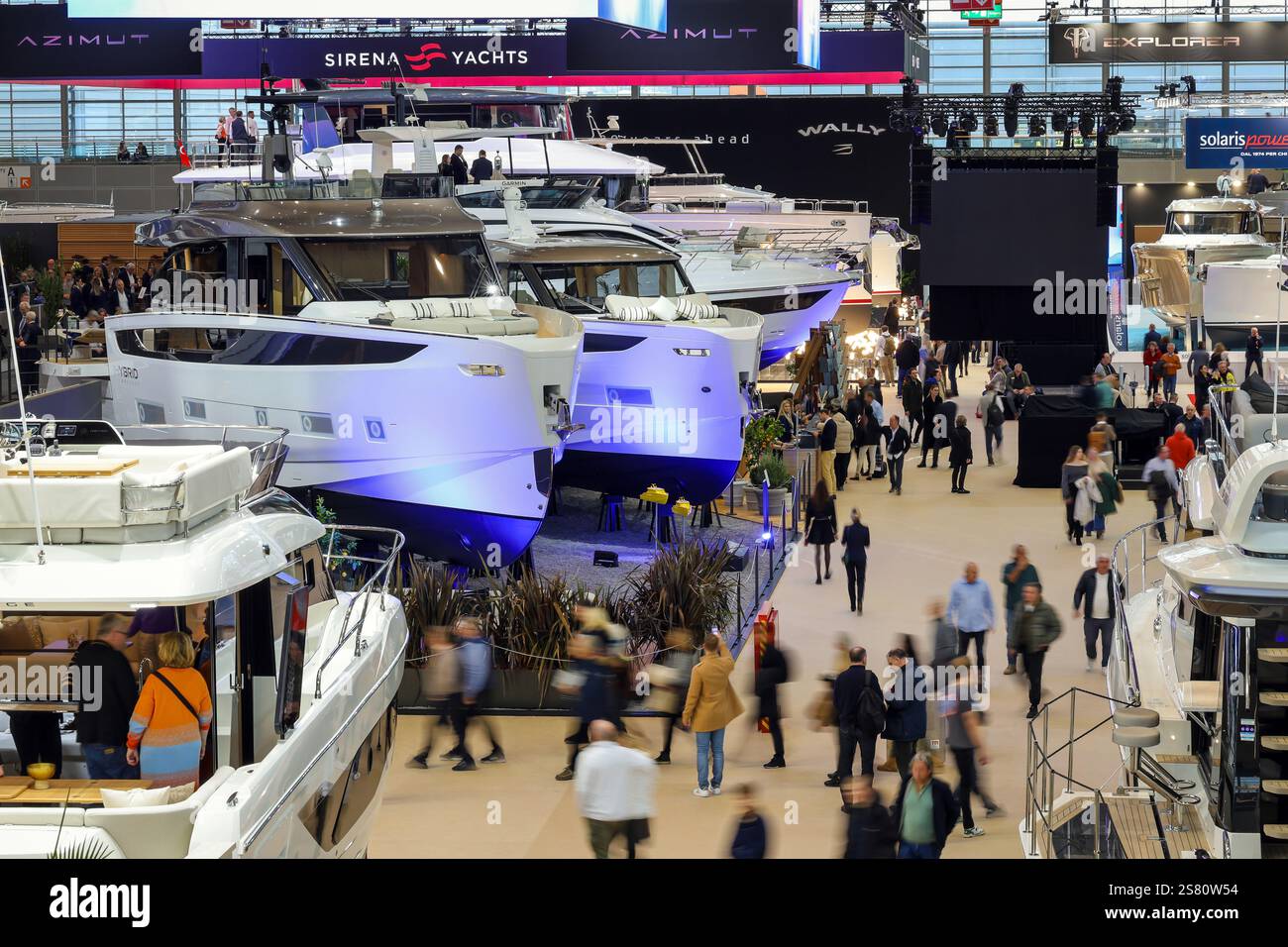 Duesseldorf, North Rhine-Westphalia, Germany - Luxury yachts at the ...