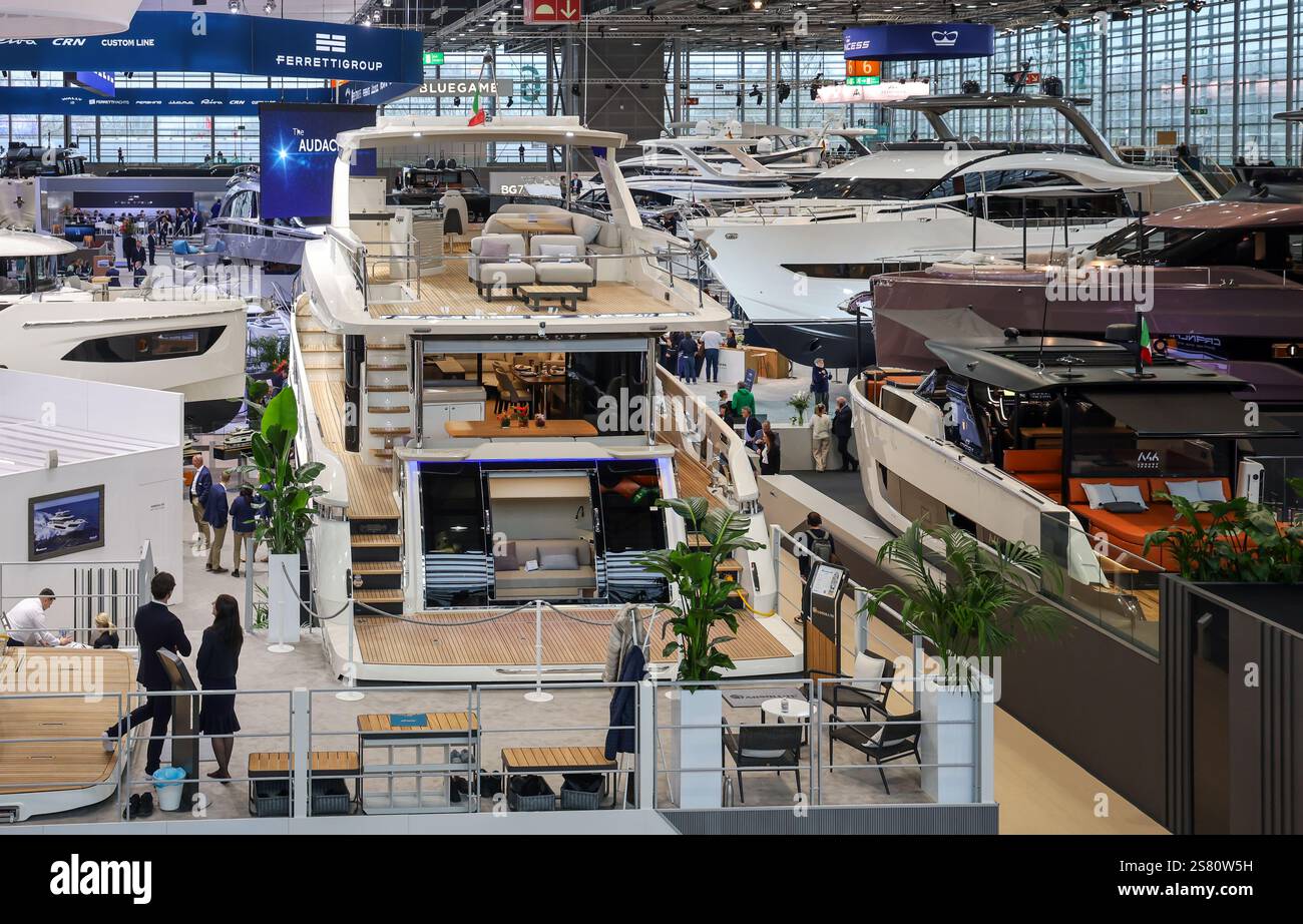 Duesseldorf, North Rhine-Westphalia, Germany - Luxury yachts at the ...