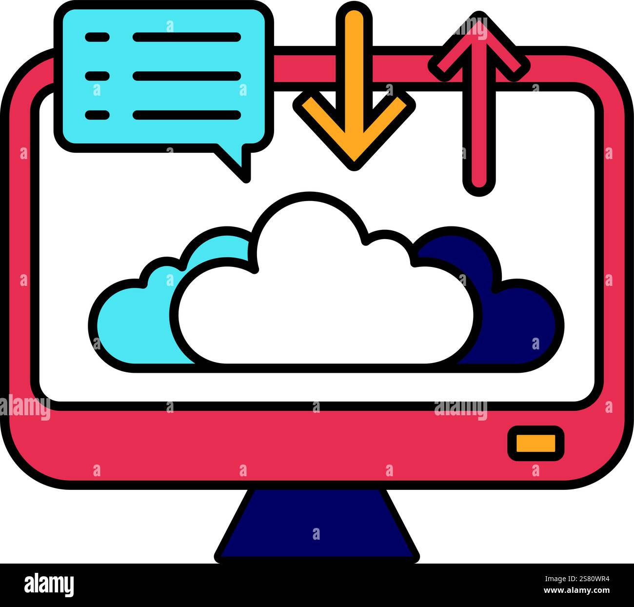 Computer monitor cloud service hi-res stock photography and images - Alamy