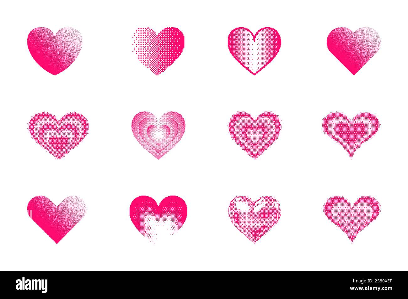 Set of Love heart icon white background vector file Stock Vector Image ...