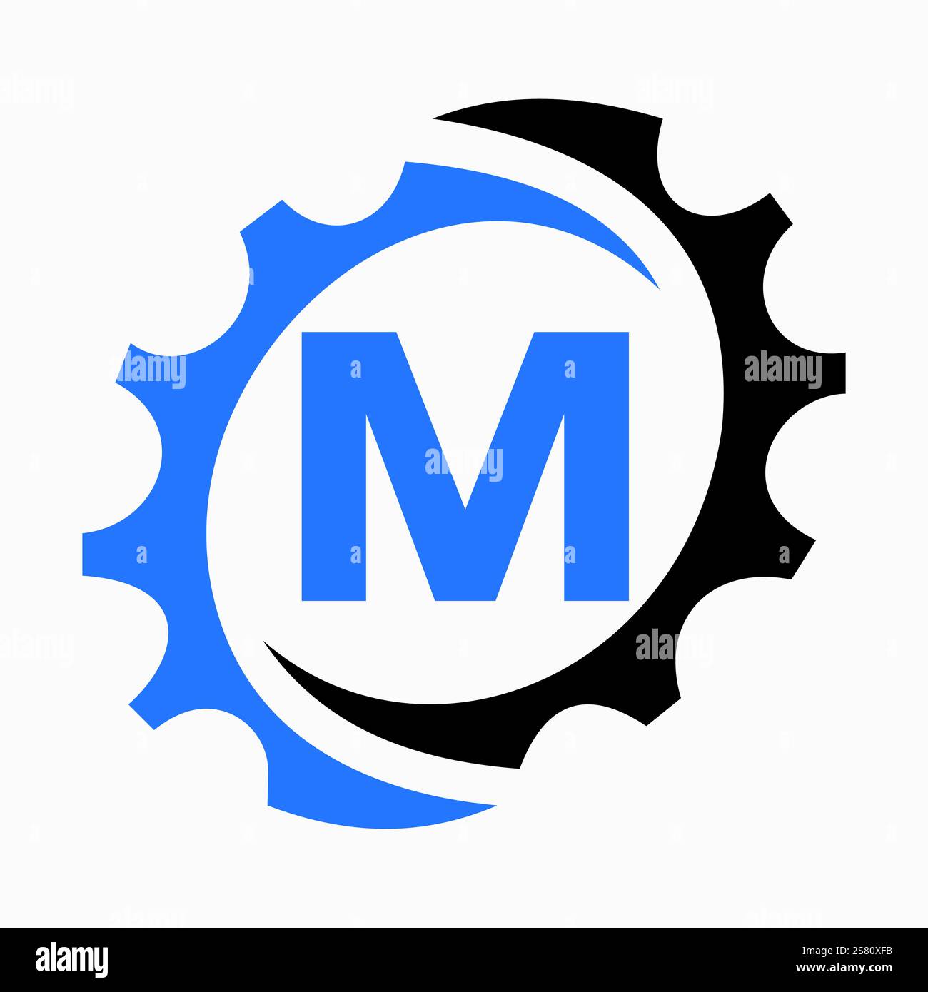 Initial Letter M Gear Logo Design Template. Automotive Gear Logo for ...