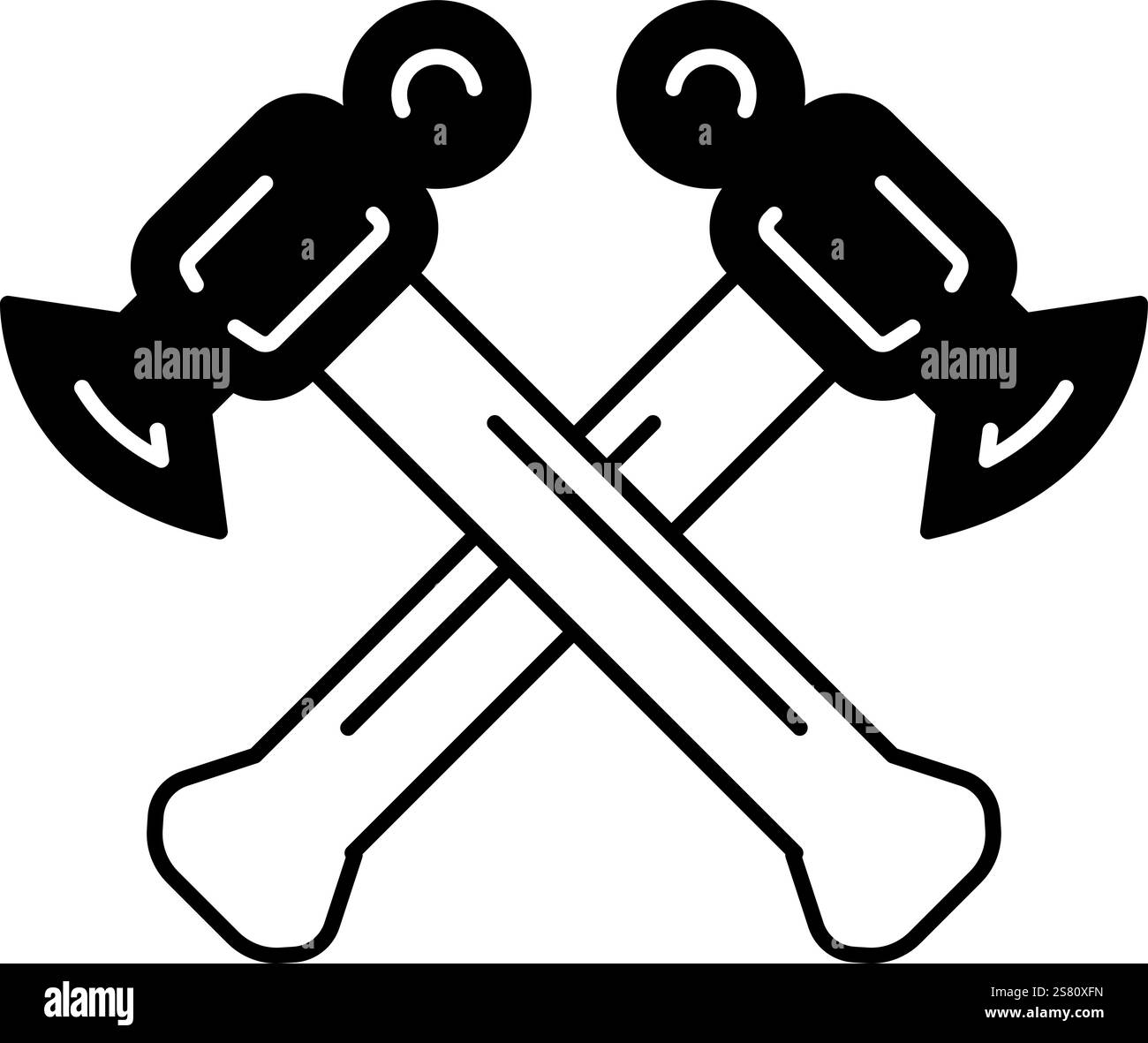 Two hammers are crossed over each other Stock Vector Image & Art - Alamy