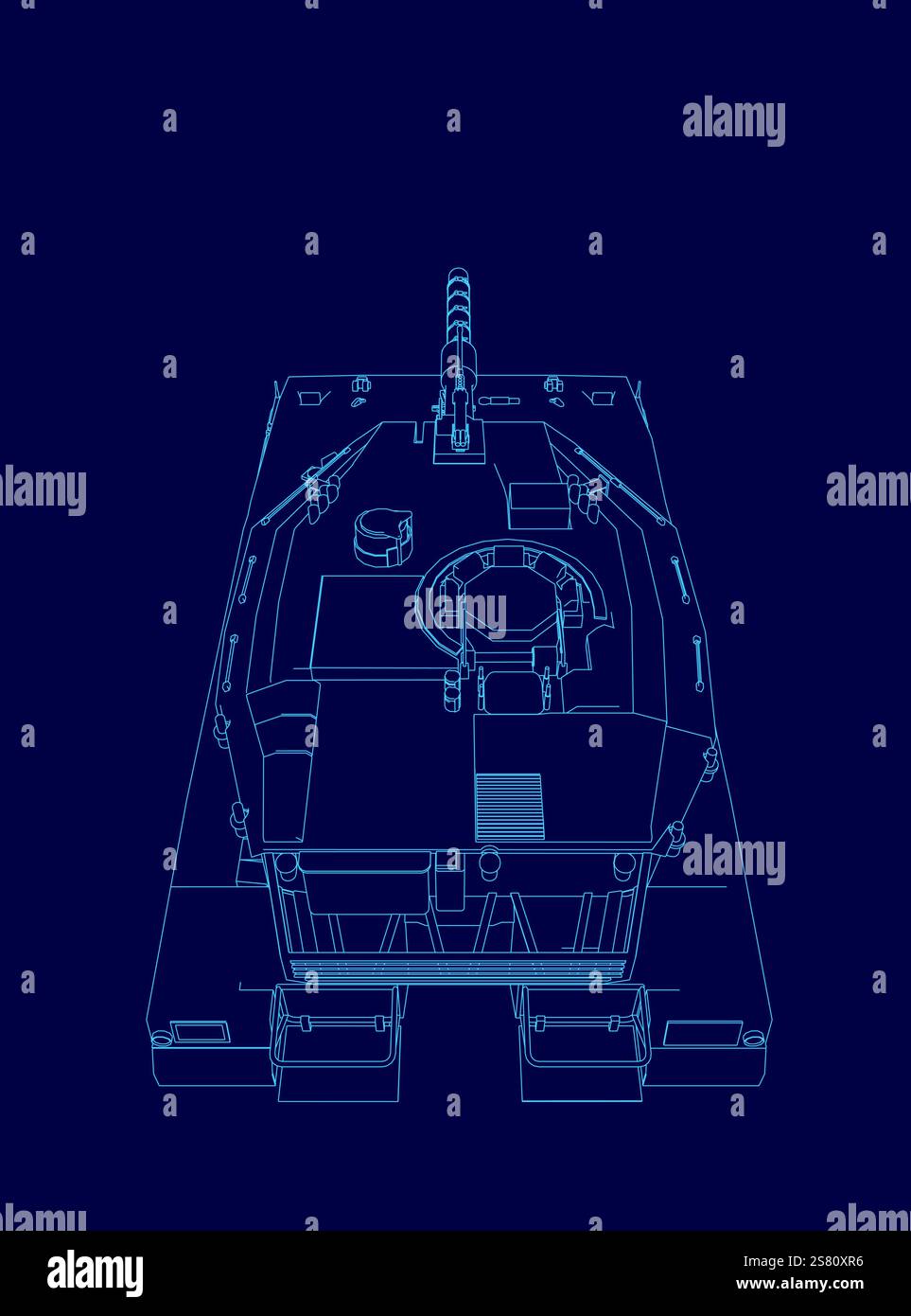 Blue drawing of a tank. The tank is shown in a blue style Stock Vector ...