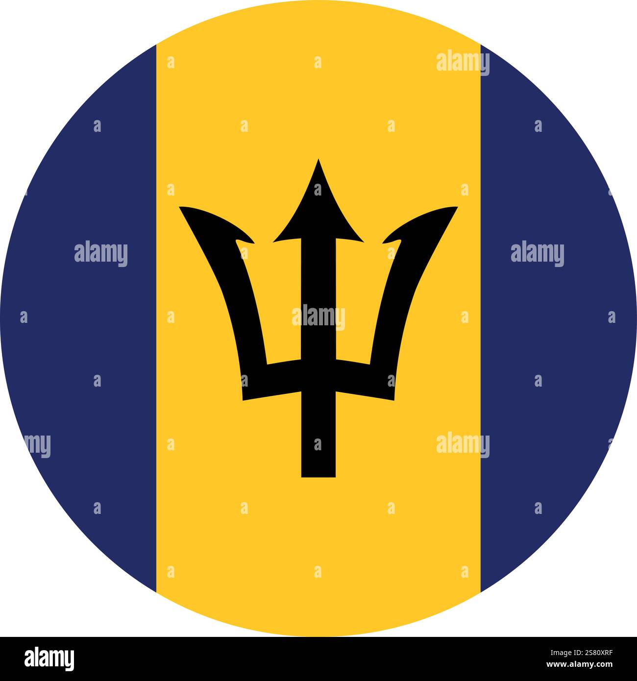 Flag of Barbados round shape, national symbol Stock Vector Image & Art ...