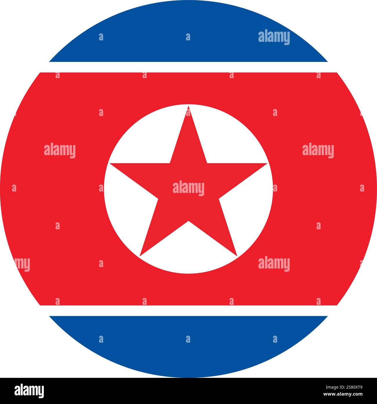 Flag of North Korea round shape, national symbol Stock Vector Image ...