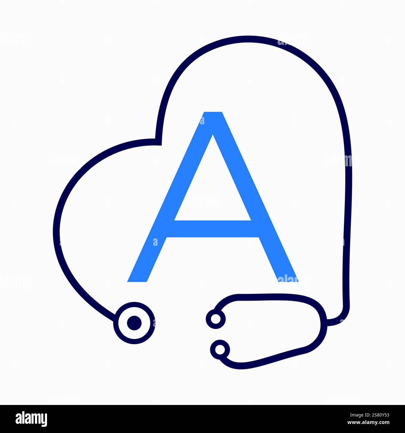 Initial Letter A Health Care Logo Concept With Stethoscope Symbol ...