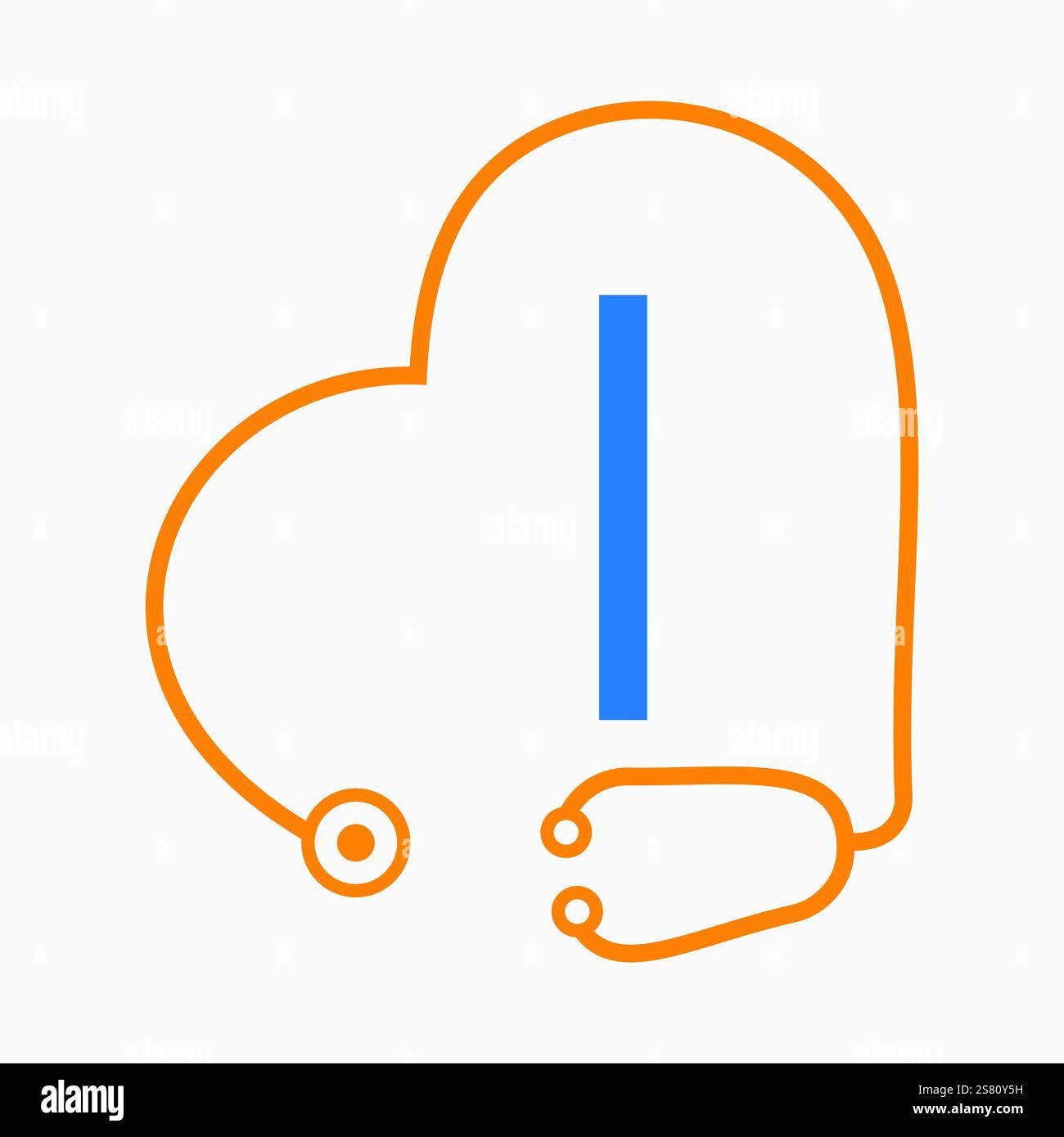 Initial Letter I Health Care Logo Concept With Stethoscope Symbol ...