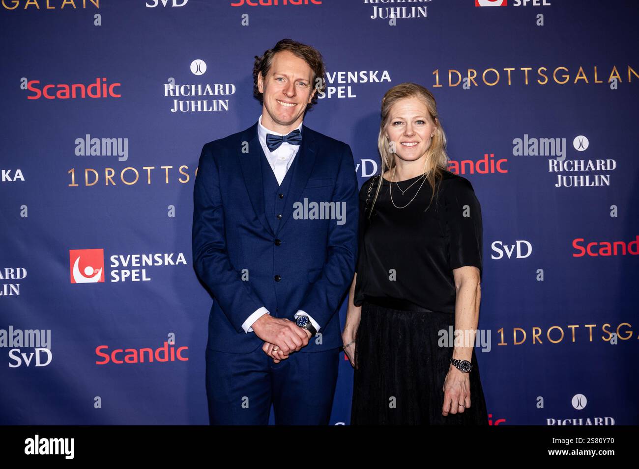 Stockholm, Sverige. 20th Jan, 2025. 250120 Johan Röjler och Jessica ...
