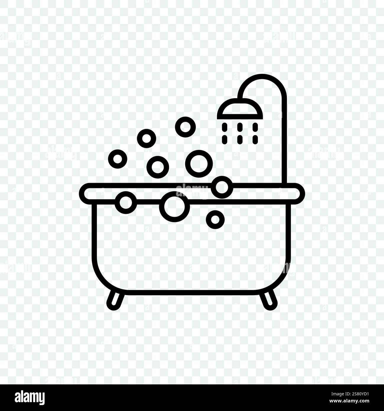 Bath Icon In Flat Style Bathroom Vector Illustration On Isolated Background Bathtub Sign