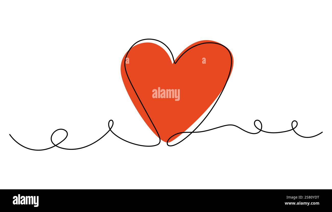 One continuous line heart icon. Minimalist linear romantic love symbol ...