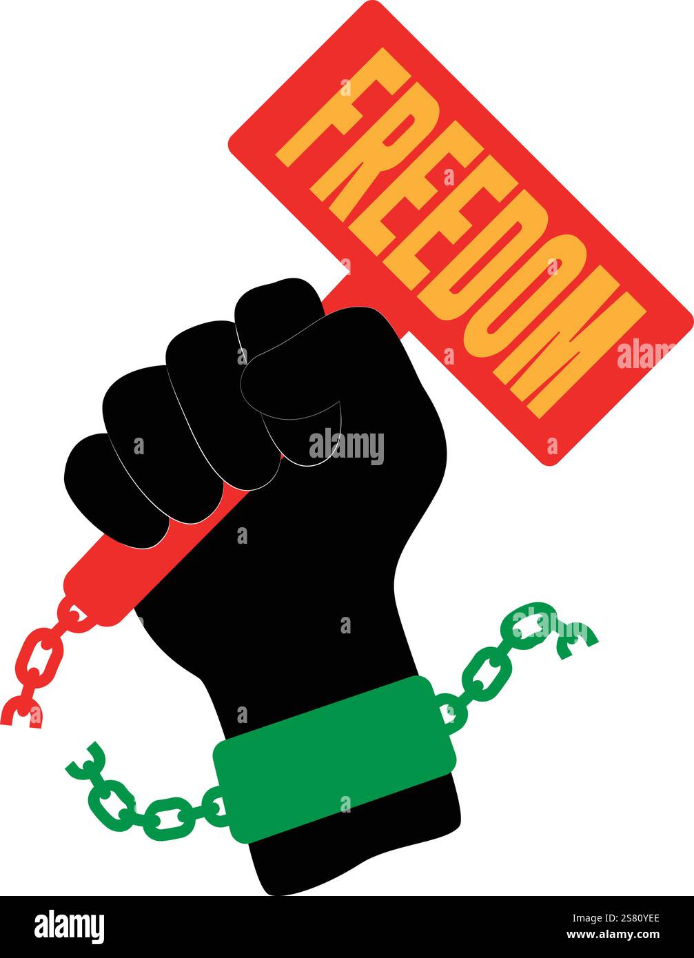 Juneteenth Freedom Broken Chains Cartoon Clipart Stock Vector Image ...