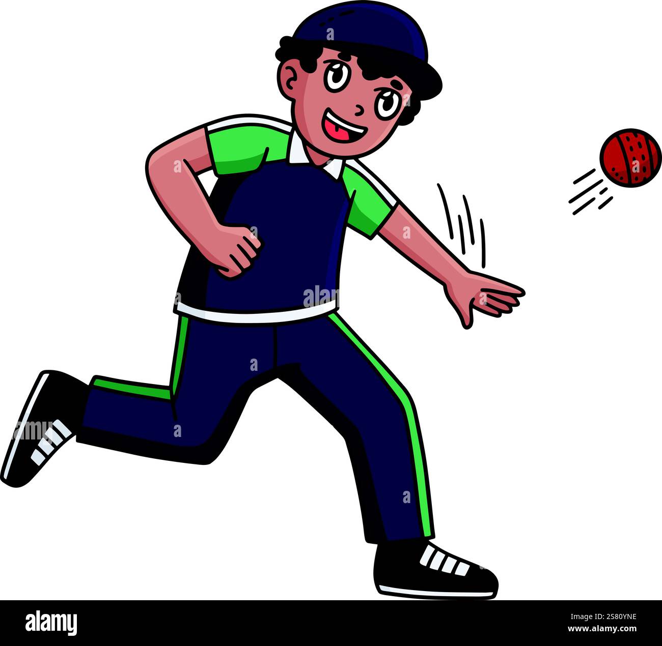 Cricket Fielder Throwing the Ball Back Clipart Stock Vector Image & Art ...
