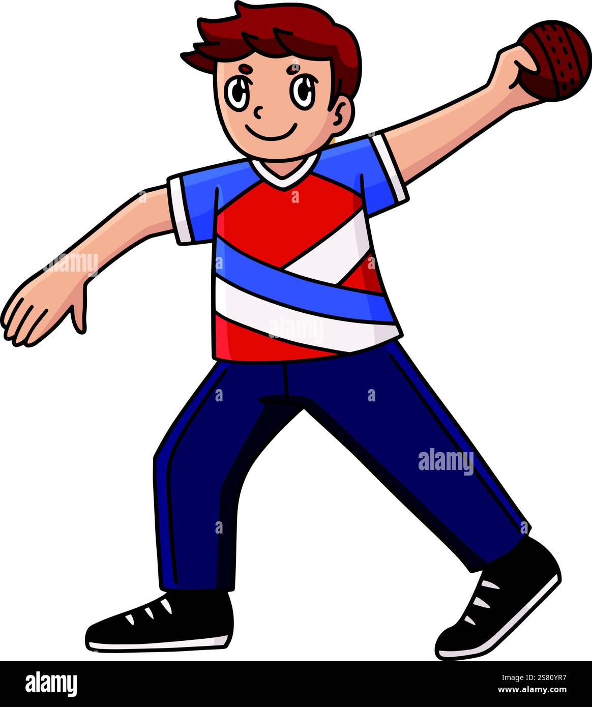 Cricket Bowler Ready to Throw the Ball Clipart Stock Vector Image & Art ...