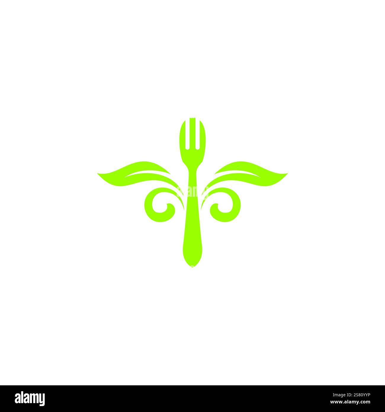 Food Organic Logo Design. Fork Leaf Logo Stock Vector Image & Art - Alamy