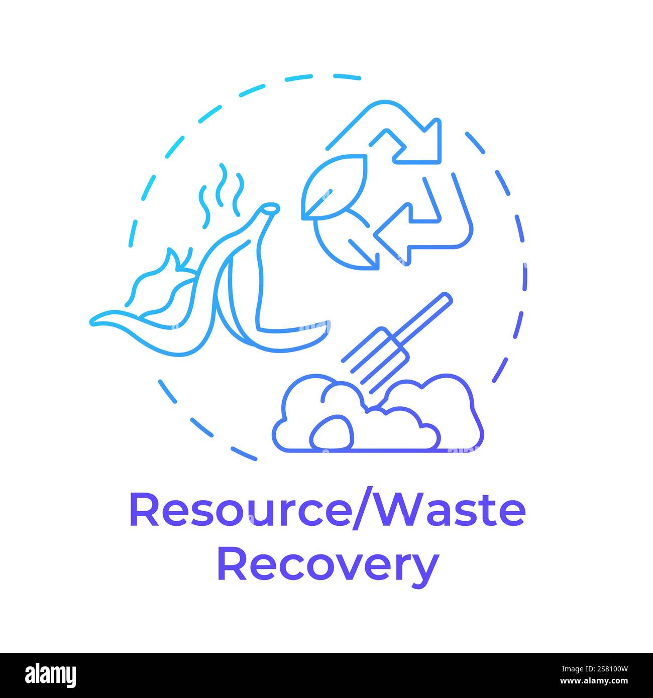 Resource and waste recovery blue gradient concept icon Stock Vector ...