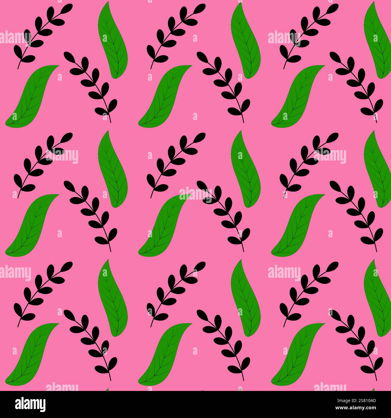 Seamless repeating pattern of branches of green leaves Stock Vector ...