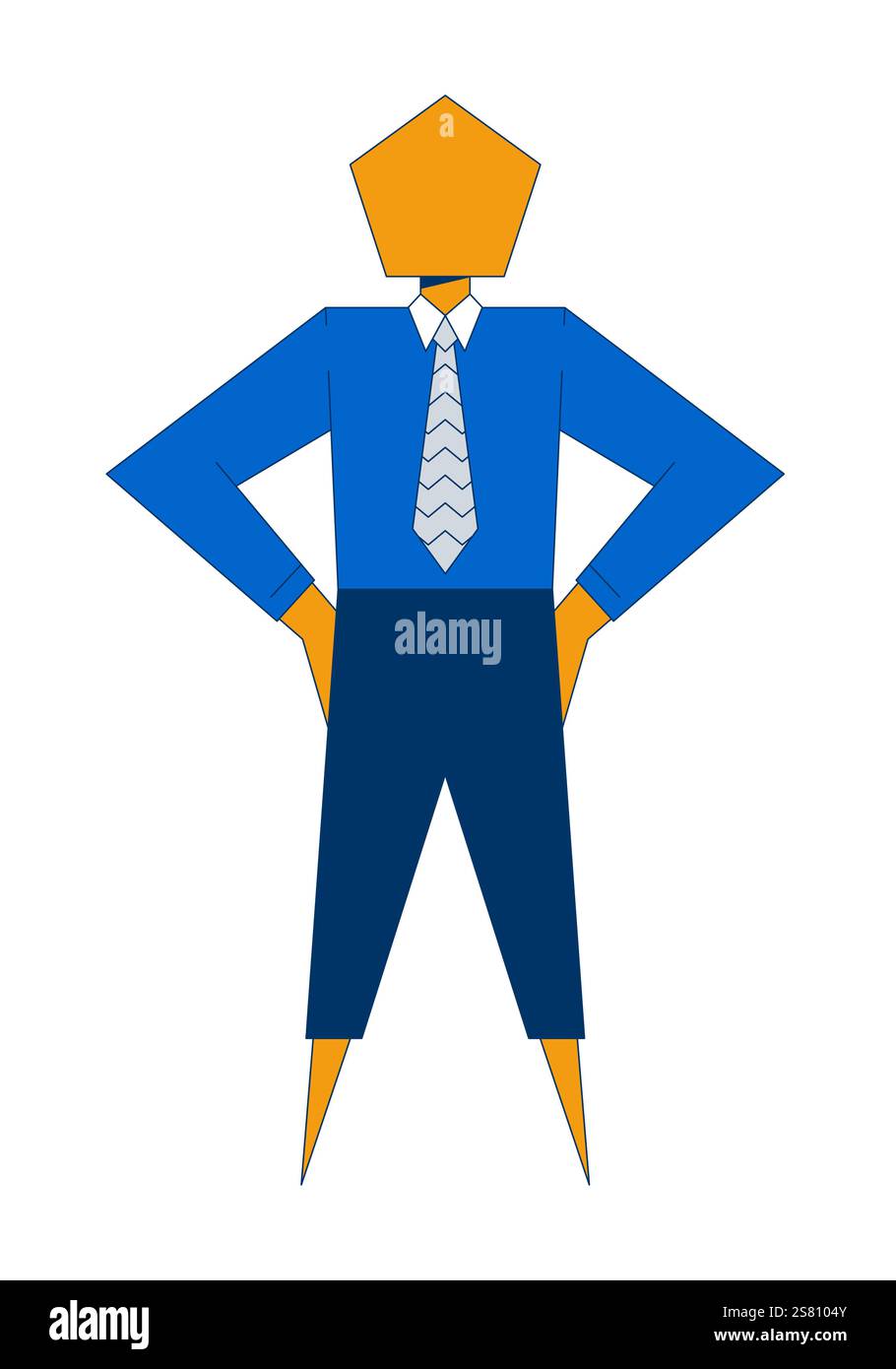 Minimalist geometric business figure 2D cartoon character Stock Vector ...