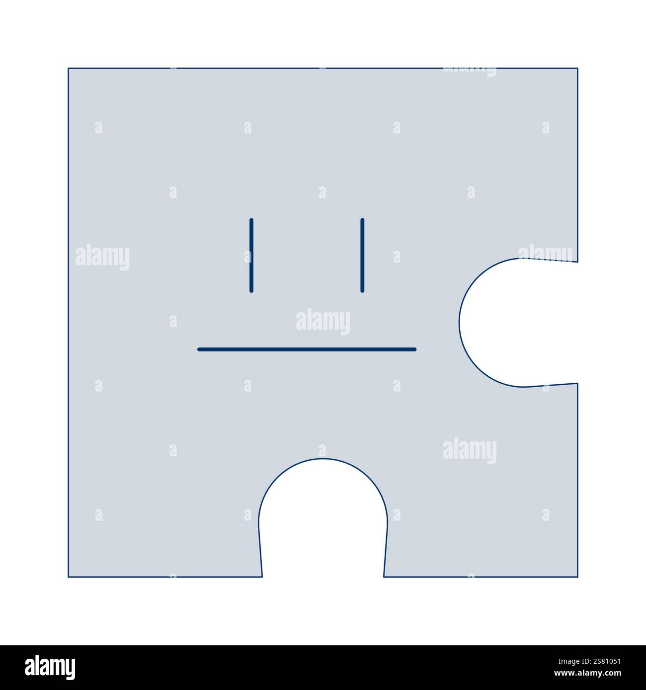 Puzzle piece with neutral face 2D cartoon object Stock Vector Image ...
