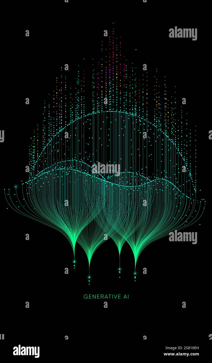 Illustration of abstract stream information. Generate image, video from ...