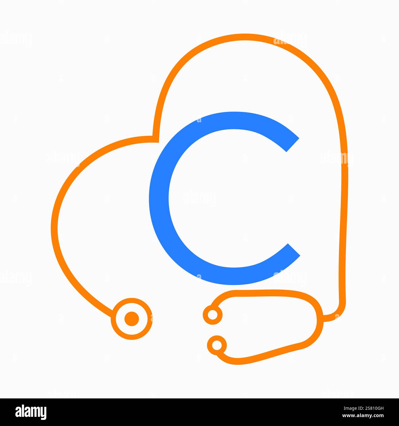 Initial Letter C Health Care Logo Concept With Stethoscope Symbol ...