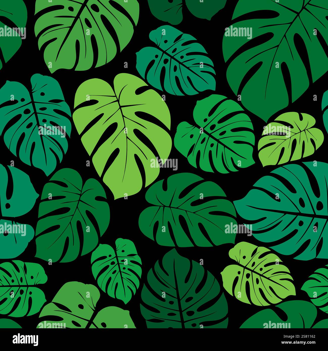 Delicious monster leaf pattern. Monstera tropical jungle seamless ...