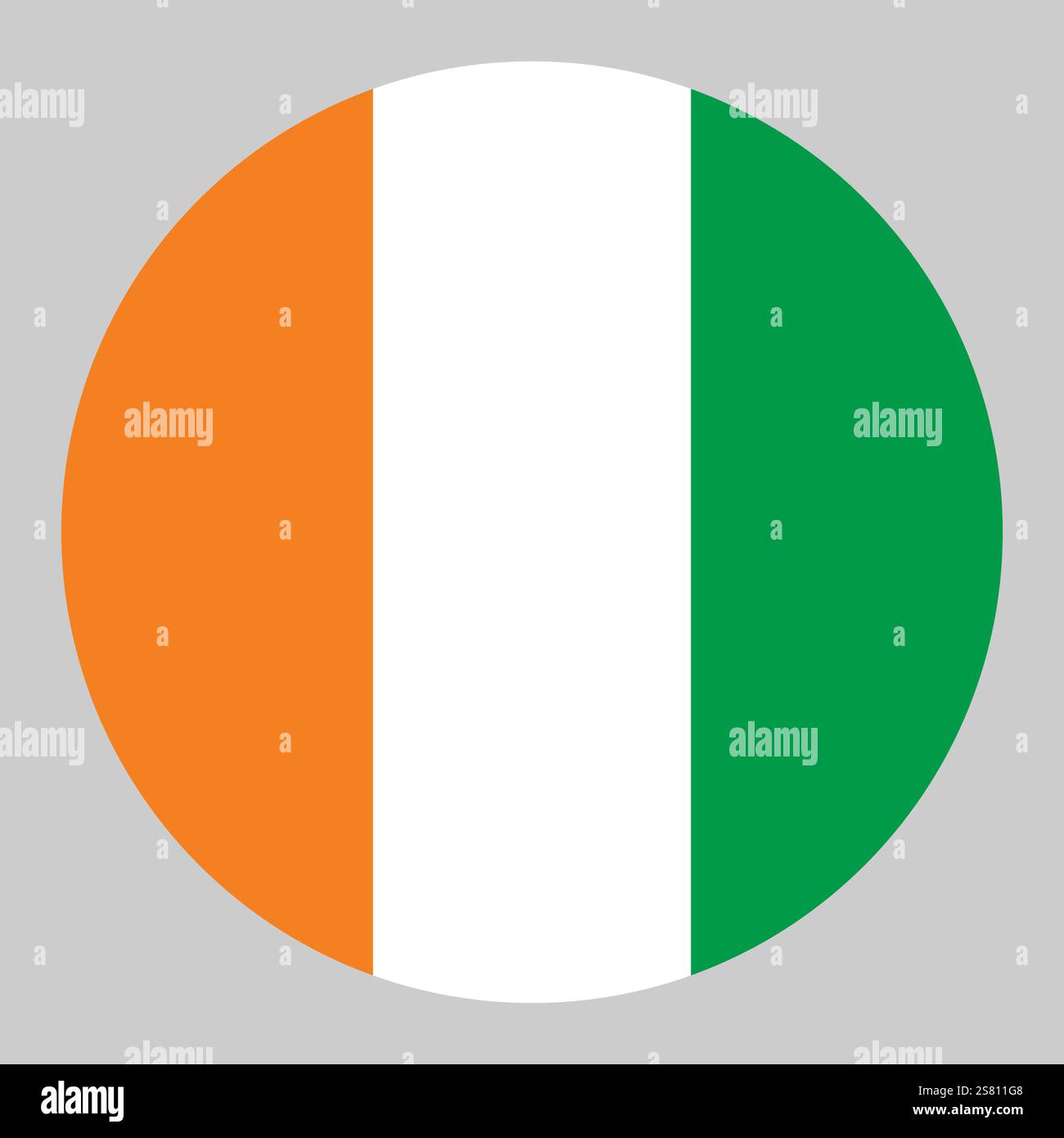 Flag of Ivory Coast round shape, national symbol Stock Vector Image ...