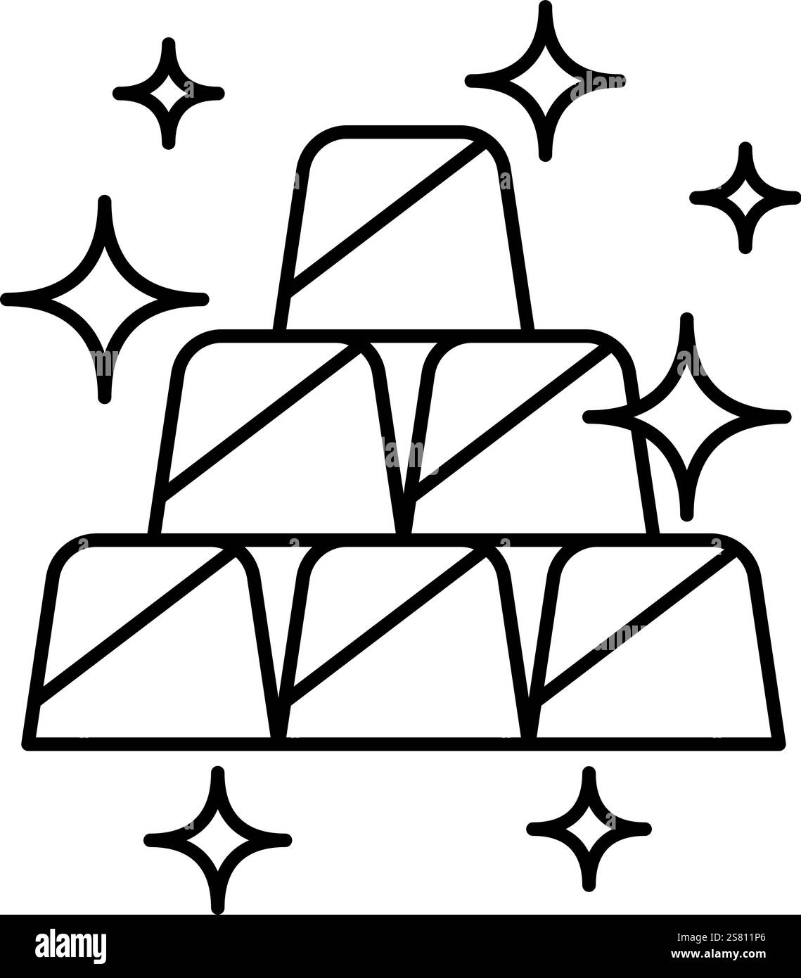 Gold bars icon outline Stock Vector Images - Alamy