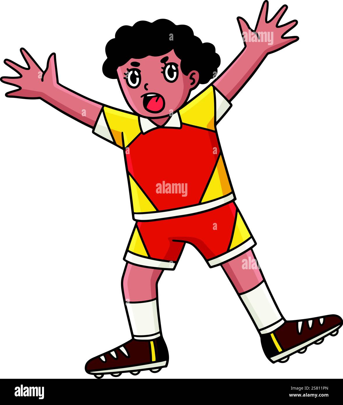 Rugby Female Fullback in Defensive Stance Clipart Stock Vector Image ...