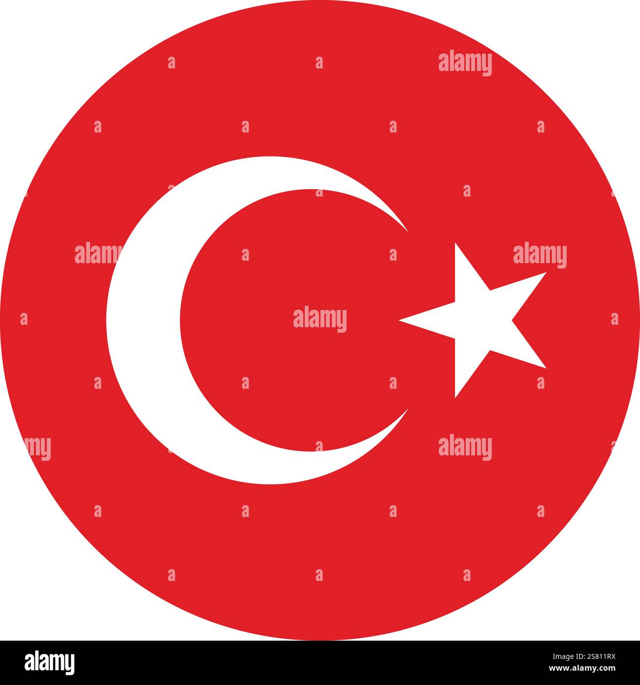 Flag of Turkey round shape, national symbol Stock Vector Image & Art ...