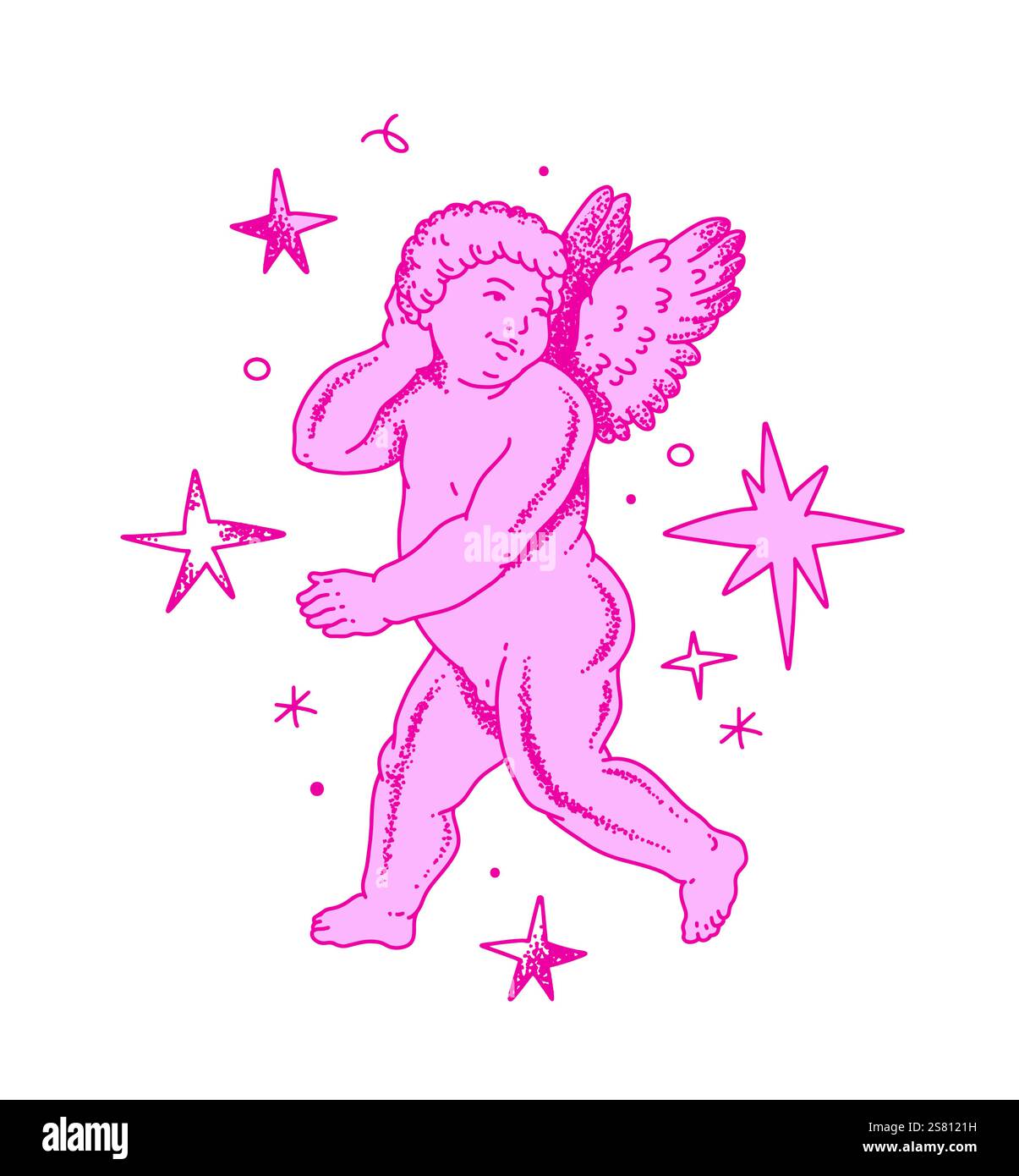 Cherub outlines and line art for Valentine's Day with cupid vector ...