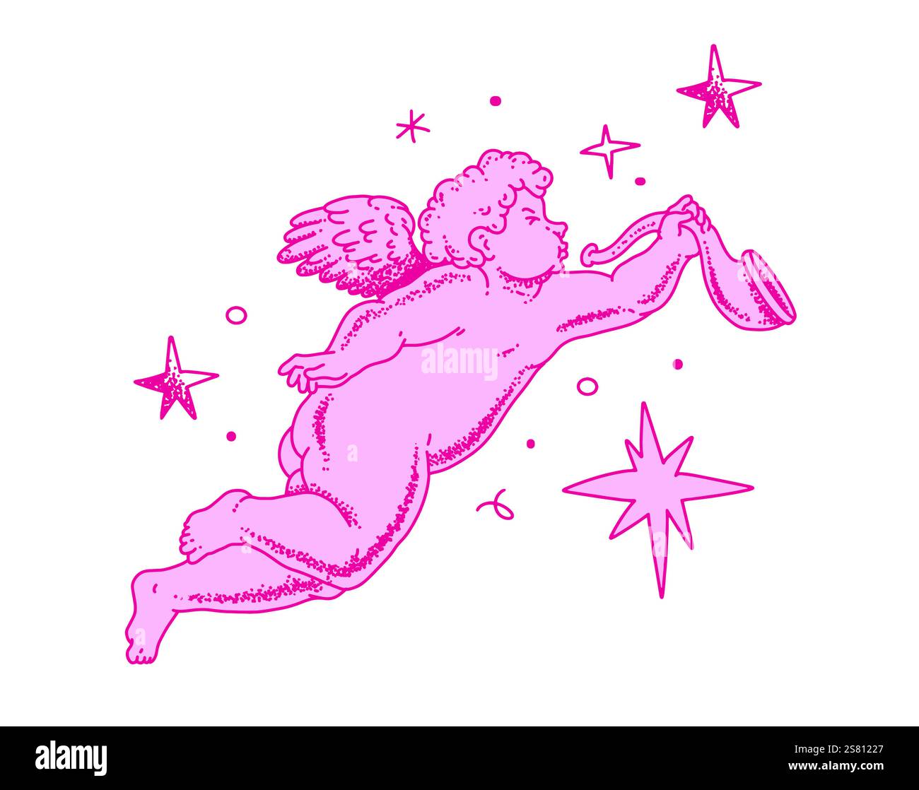 Cherub outlines and line art for Valentine's Day with cupid vector ...