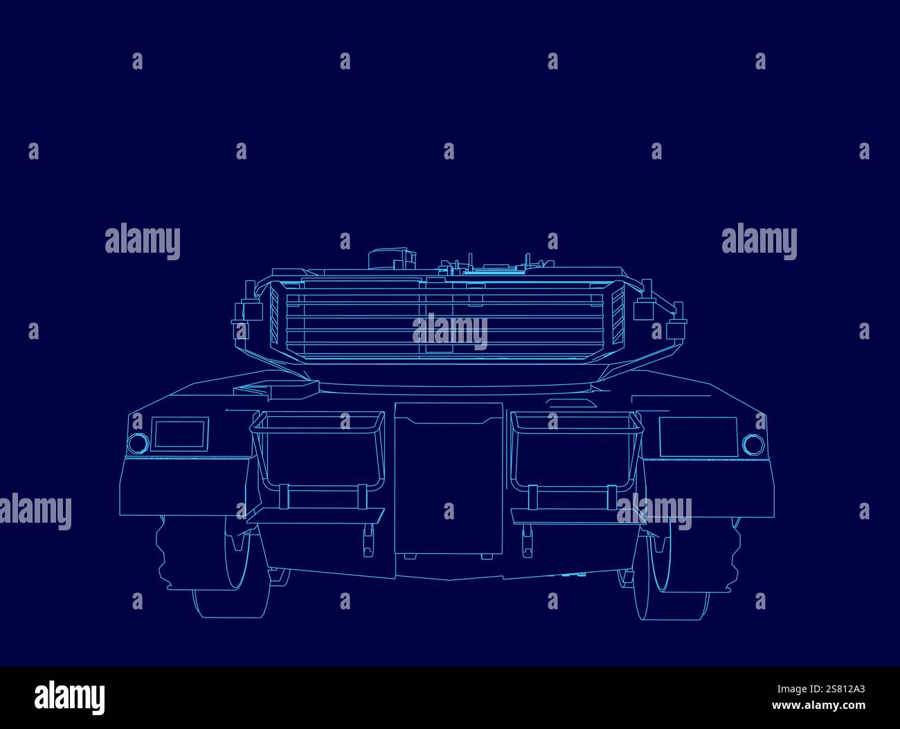 Blue drawing of a tank. The tank is shown in a blue style Stock Vector ...