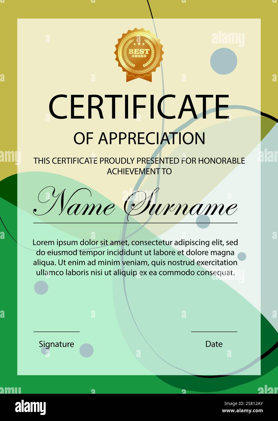 Certificate of appreciation. Modern abstract corporate diploma template ...
