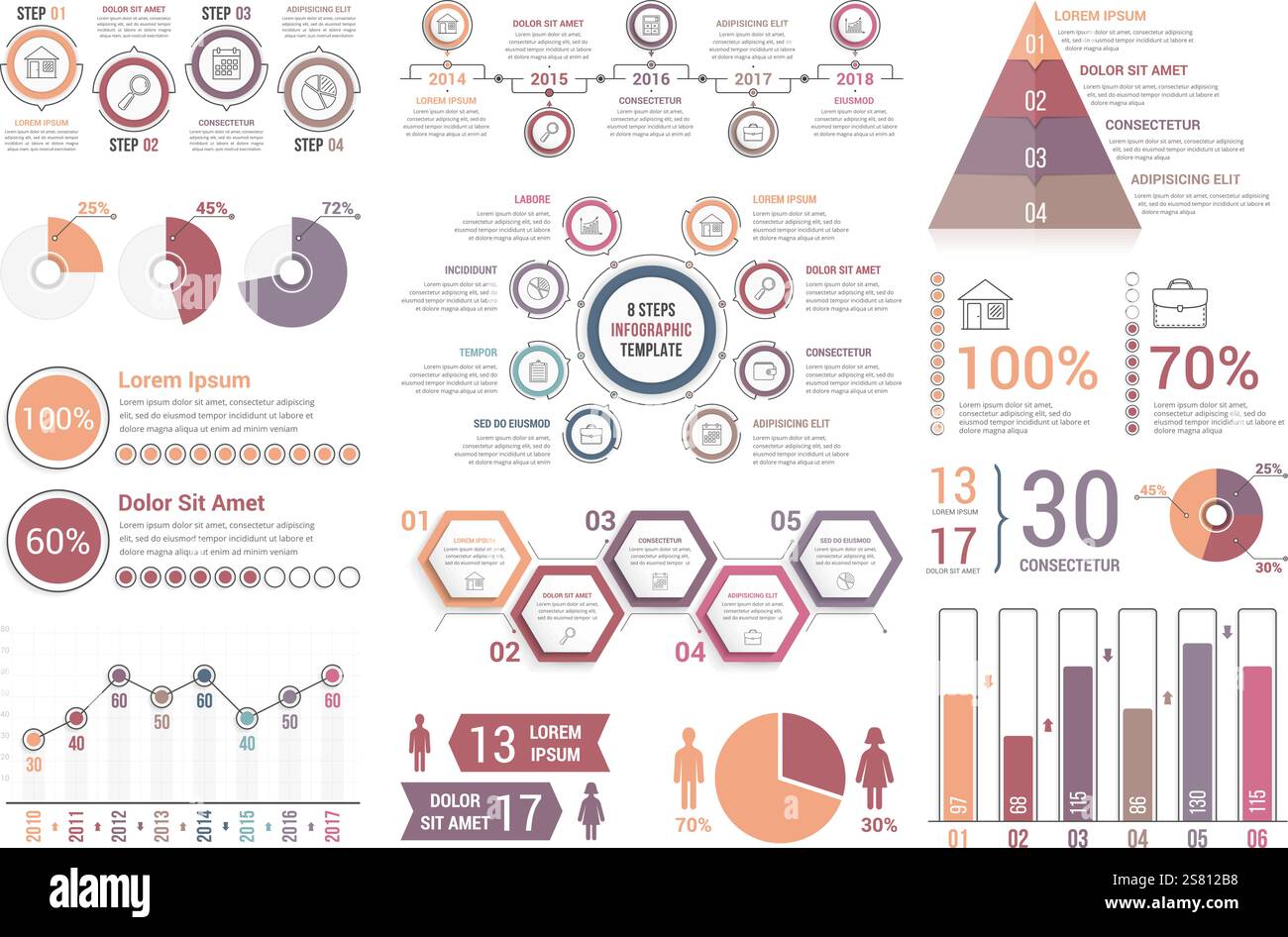 Infographic elements for business and presentations - percents ...