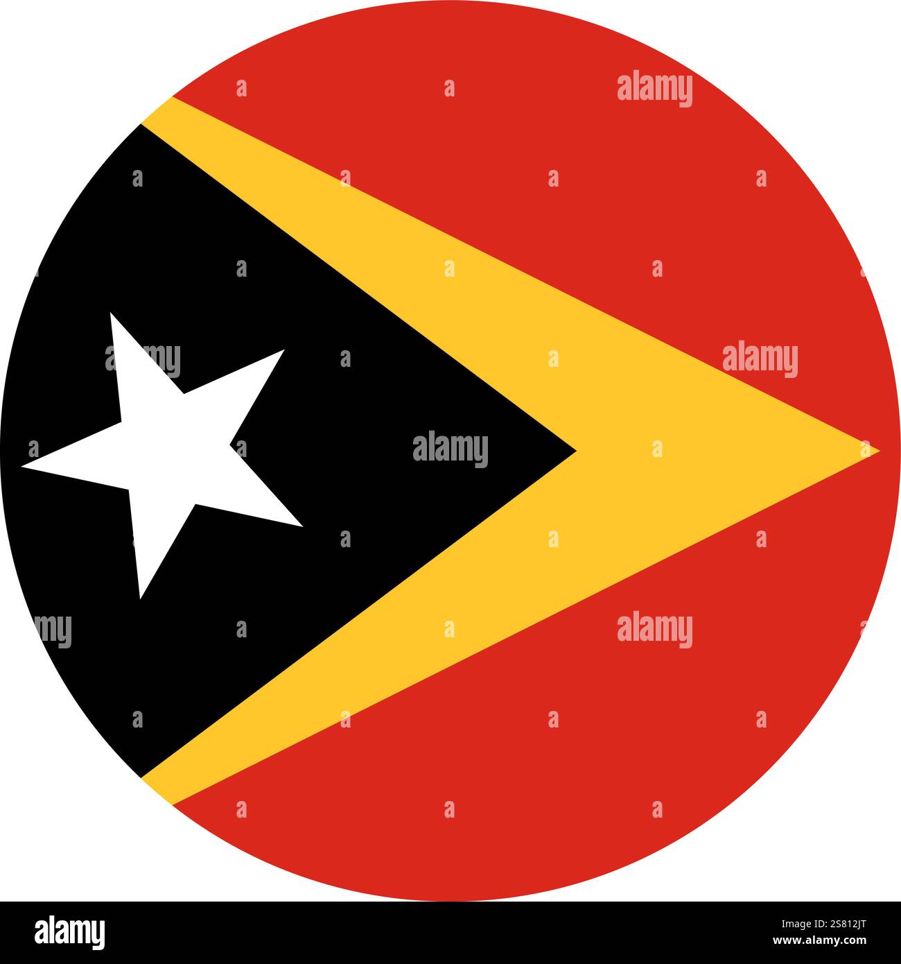 Flag of East Timor round shape, national symbol Stock Vector Image ...