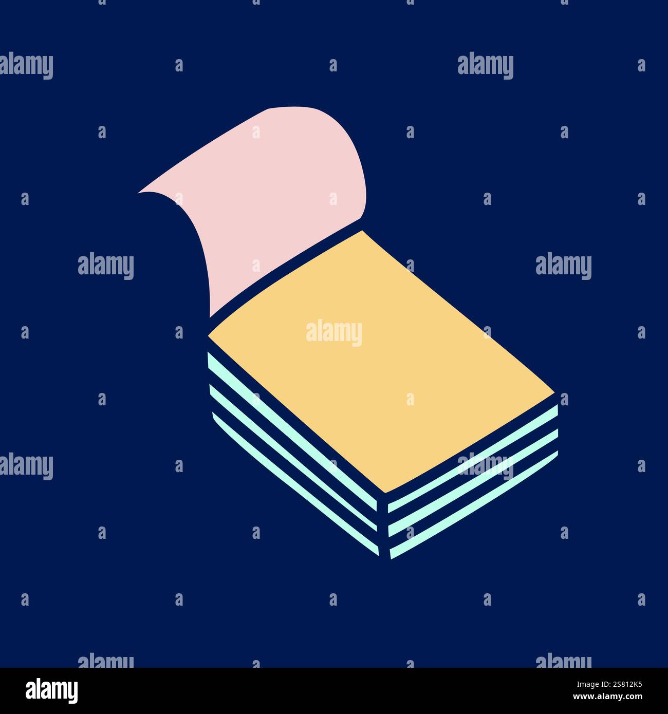 Doodle notebook icon hand drawn in a modern minimalistic style and ...