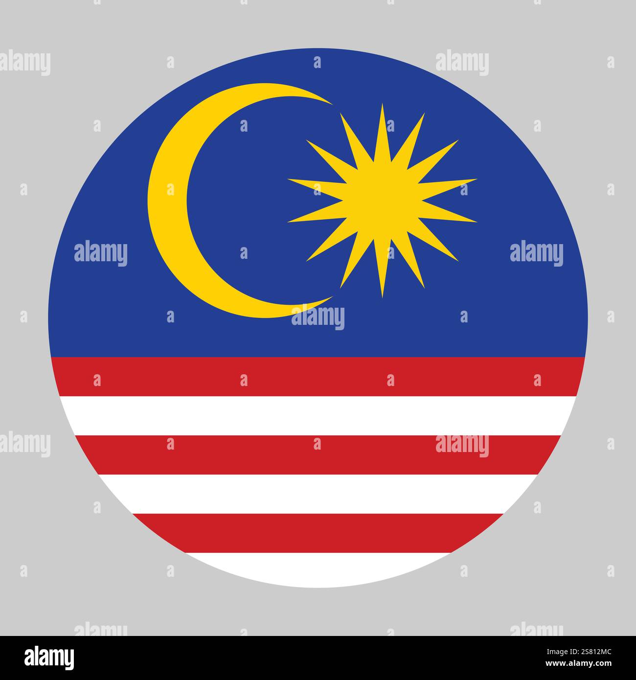 Flag of Malaysia round shape, national symbol Stock Vector Image & Art ...